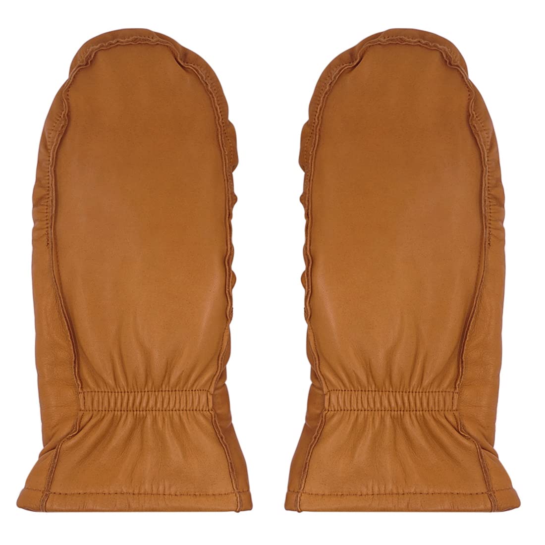 Harssidanzar Womens Lambskin Leather Outdoor Mittens Gloves Thermolite Lined GL007,Tan, XXL