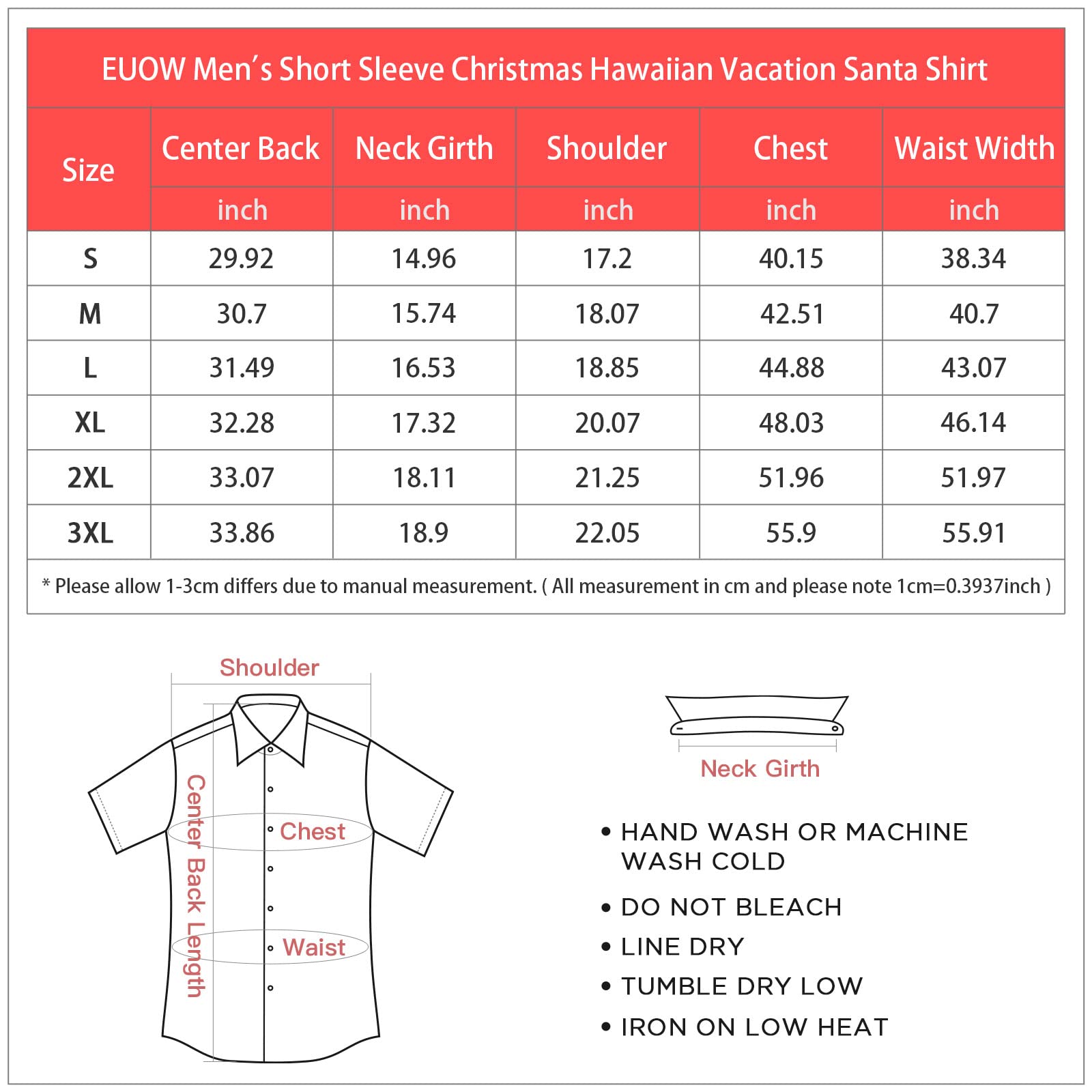 EUOW Men Christmas Button Down Shirt for Men Short Sleeve Funny Santa Hawaiian Vacation Shirts（Christmas Black,L