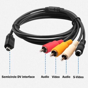 Guy-Tech 5ft AV A/V TV Video Audio Cable Cord Compatible with Handycam HDR-CX150/v/e/l CX150/r