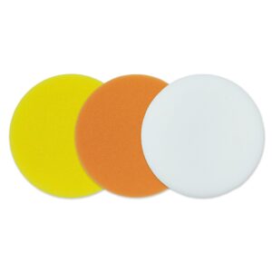 tool guy republic 5.5" foam da pad for use with 5" backing pads (yellow/heavy cut, orange/medium cut, white/polish)