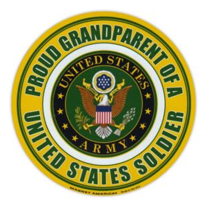 round magnet - proud grandparent of a soldier - united states army, military - 5" round