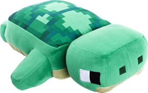 mattel minecraft plush turtle 12-inch stuffed animal figure, inspired by video game character, collectible toy