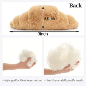 EASELR WeightedPlush 9" Croissant Plush Cute Smile Croissant Bread Pillow Stuffed Animals Funny Soft Food Plushies Toy for Gifts for Kids Birthday