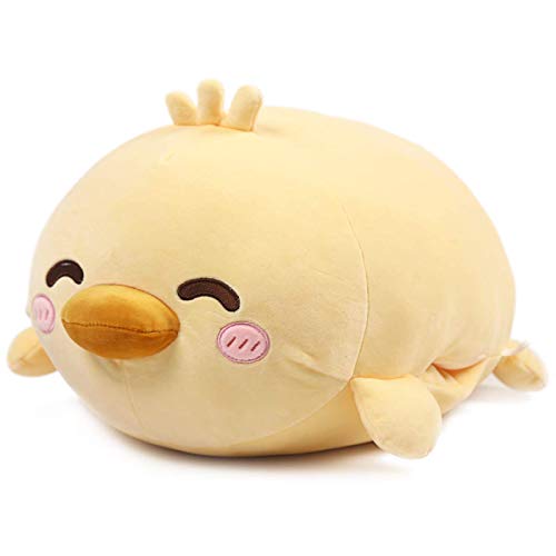 ARELUX Duck Plush Pillow Stuffed Animal Snuggly Pillow Cute Plush Toy Snuggle Buddy Duck Plushie Kawaii Soft Hugging Pillow for Kids Boys Girls 17.7in