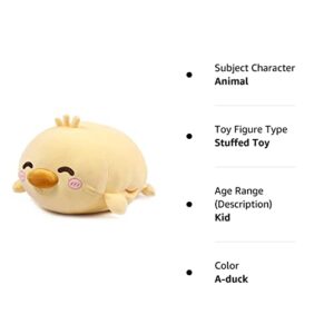 ARELUX Duck Plush Pillow Stuffed Animal Snuggly Pillow Cute Plush Toy Snuggle Buddy Duck Plushie Kawaii Soft Hugging Pillow for Kids Boys Girls 17.7in