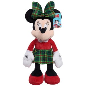 disney holiday classics minnie mouse 19-inch large plushie stuffed animal, officially licensed kids toys for ages 2 up by just play