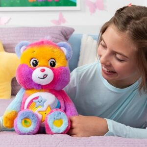 Care Bears Medium Plush Dare to Tie Dye Plushie for Ages 4+ – Stuffed Animal, Super Soft and Cuddly – Good for Girls and Boys, Employees, Collectors, Great Valentines Day Gift for Kids