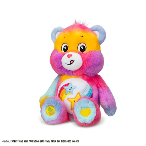 Care Bears Medium Plush Dare to Tie Dye Plushie for Ages 4+ – Stuffed Animal, Super Soft and Cuddly – Good for Girls and Boys, Employees, Collectors, Great Valentines Day Gift for Kids