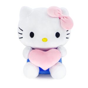 ahlsense couple cat stuffed animal with hearts love cat plush cute kitty plush pillow soft animal stuffy doll toys valentine’s day gifts for girlfriend (pink)