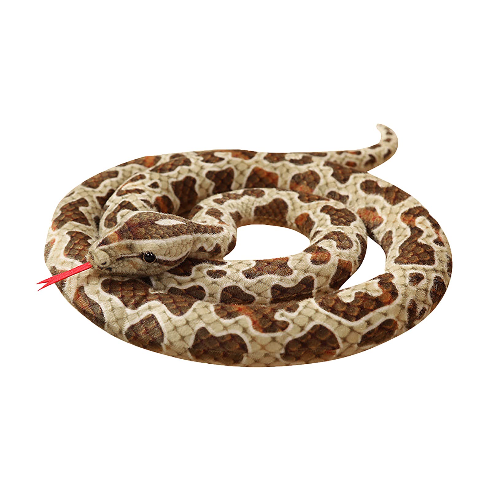 Realistic Animal Stuff Snake, 78 Inch Long Stuffed Animal Plush Snake, Lifelike Snake Stuffed Animals Plush Toy Stuffed Snake Animal Plush Toy Large Snake Plush Toy Gifts for Kids (Brown)