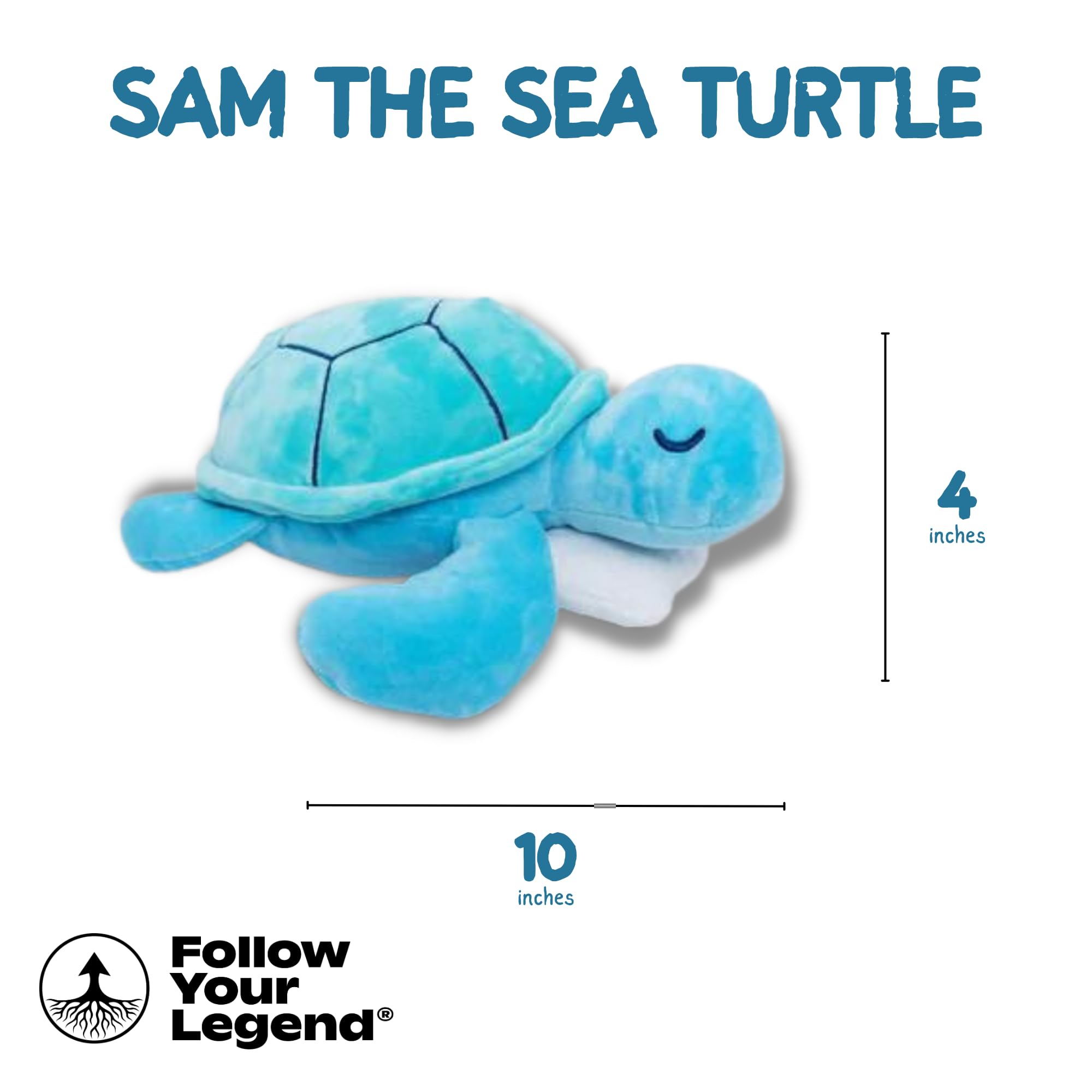 Follow Your Legend Sam The Sea Turtle Plush with Pillow Accessory - 10" Adopt Me Plushies, Stuffed Turtle, Sea Turtle Stuffed Animal, Small Turtle Plush