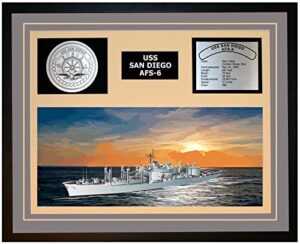 navy emporium uss san diego afs 6 framed navy ship display grey