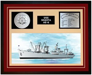 navy emporium uss shasta ae 6 framed navy ship display burgundy