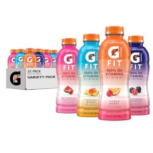 gatorade fit electrolyte beverage, healthy real hydration, new 2.0 4 flavor variety pack, 16.9.oz bottles (12 pack)