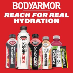 BODYARMOR Sports Drink Sports Beverage, Blue Raspberry, Coconut Water Hydration, Natural Flavors With Vitamins, Potassium-Packed Electrolytes, Perfect For Athletes, 16 Fl Oz (Pack of 12)