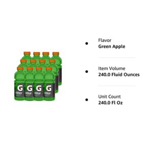 Gatorade Fierce, Green Apple, 20 Ounce Bottles (Pack of 12)