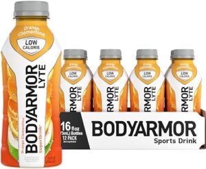 bodyarmor lyte sports drink low-calorie sports beverage, orange clementine - orange citrus, flavors with vitamins, potassium-packed electrolytes, perfect for athletes, 16 fl oz (pack of 12)