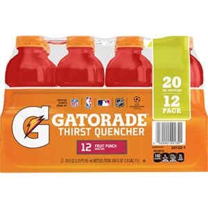 gatorade thirst quencher, fruit punch, 20 ounce bottles (pack of 12)