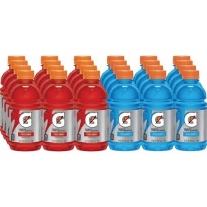 gatorade thirst quencher, fruit punch and cool blue variety pack, 12 ounce (pack of 24)