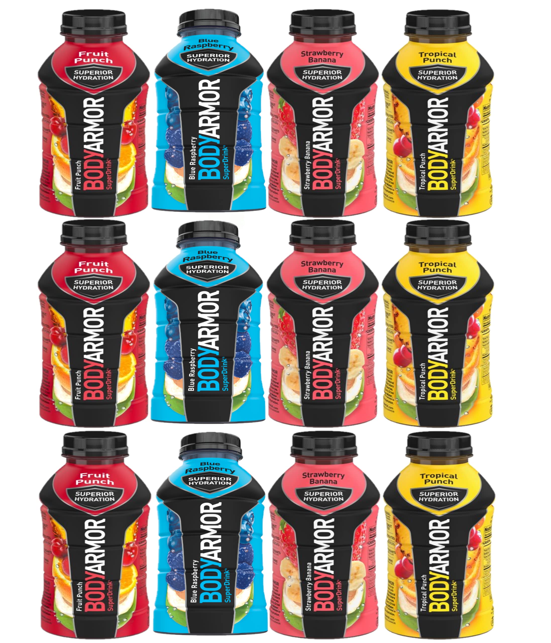 BodyArmor Super Sports Drink Variety Pack, 12oz Bottles, Pack of 12