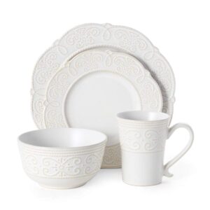 pfaltzgraff 5267392 abby 16-piece dinnerware set, white