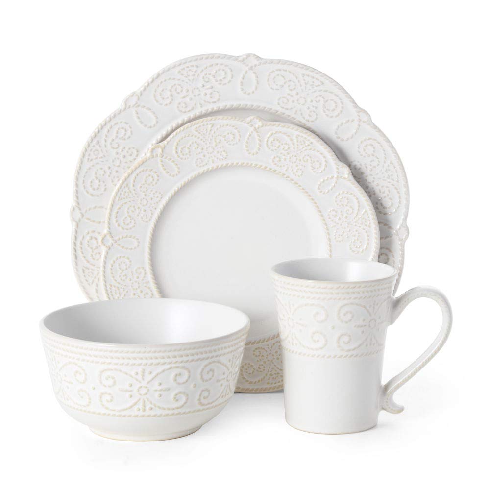 Pfaltzgraff 5267392 Abby 16-Piece Dinnerware Set, white