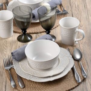 Pfaltzgraff 5267392 Abby 16-Piece Dinnerware Set, white