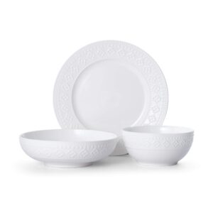 pfaltzgraff haisley 12-piece dinnerware set, white