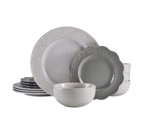 pfaltzgraff gia 12 piece dinnerware set, service for 4, multicolored