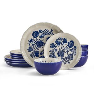 pfaltzgraff madison 12 piece dinnerware set, service for 4, multicolored