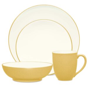 noritake colorwave mustard 4-piece place setting, black