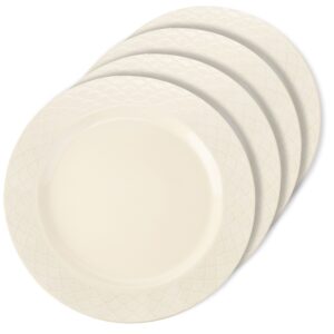 signature housewares sahara dinner plates (set of 4), ivory, large