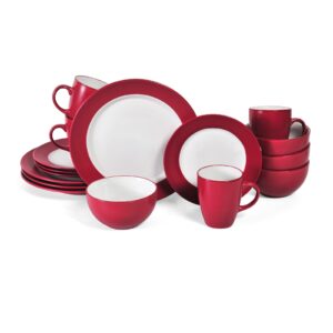 pfaltzgraff harmony 16 piece dinnerware set (service for 4), red