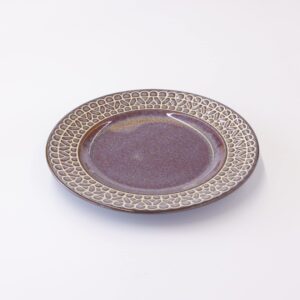 Product of Gifu Japan MIno Ware Serving Plate, Lace Rim 6.6" Plate, Brown, Japanese Ceramic Plate, Microwave/Dishwasher Safe