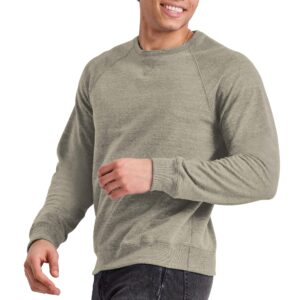 Hanes Men's Crewneck Sweatshirt, Tri-Blend French Terry, Camouflage Green Pe Heather, X-Large