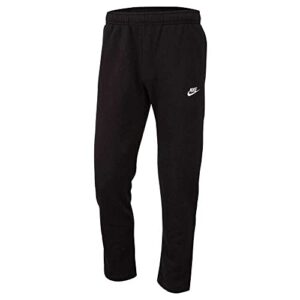 nike men's nsw club pant open hem, black/black/white, medium