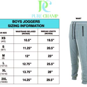 PURE CHAMP 3Pk Boys Sweatpants Fleece Athletic Workout Kids Clothes Boys Joggers with Zipper Pocket and Drawstring Size 4-20 (SET3 Size 8)