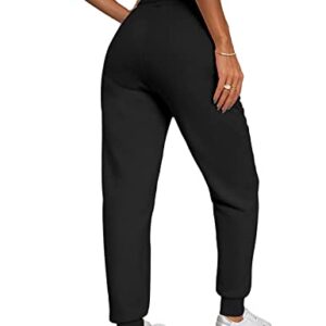 Yeokou Women's Warm Sherpa Lined Athletic Sweatpants Jogger Fleece Pants (Medium, Black)