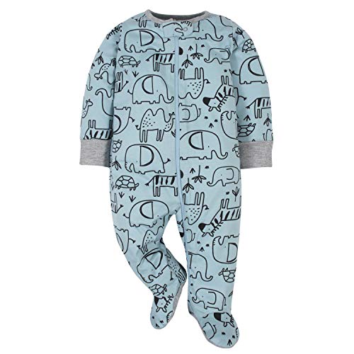 Gerber Baby Boys' 4 Pack Sleep 'N Play Footie, Jungle Blue, 6-9 Months