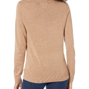 Amazon Essentials Women's Classic-Fit Lightweight Long-Sleeve V-Neck Sweater (Available in Plus Size), Camel Heather, Medium