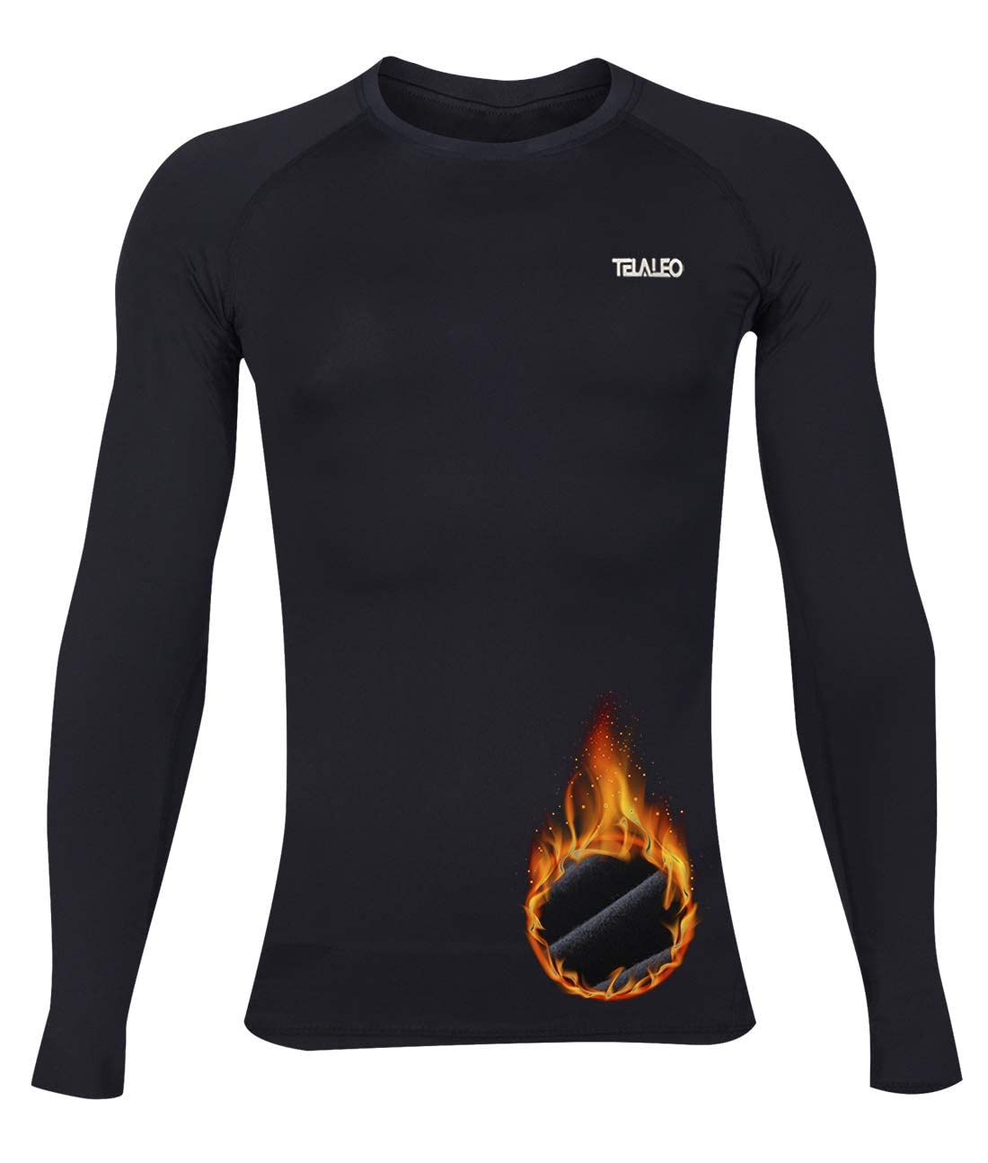 TELALEO Boys' Girls' Long Sleeve Compression Shirts Thermal Fleece Lined Kids Athletic Sports Tops Leggings Baselayer Set L