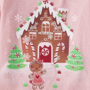 The Children's Place Baby Girls' and Toddler Long Sleeve Christmas Graphic T-Shirt, Gingerbread, 2T