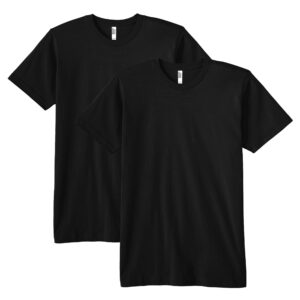 american apparel unisex fine jersey t-shirt, style g2001, 2-pack, black (2-pack), x-large