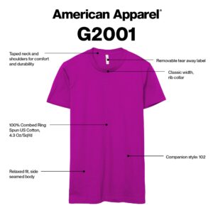 American Apparel Unisex Fine Jersey T-Shirt, Style G2001, 2-Pack, Black (2-Pack), X-Large