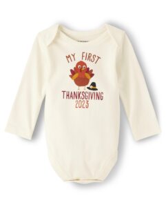 the children's place unisex-baby and newborn long sleeve graphic bodysuit my first thanksgiving 3-6 months