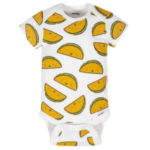 Onesies Brand Baby Boy's 8-Pack Short Sleeve Mix & Match Bodysuits, Grey Hungry, 6-9 Months