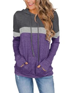 mixshe womens tops long sleeve shirts fall sweatshirts lightweight sweaters sports hoodies fashion clothes ladies casual tunics loose fitting tees blouses gray purple x-large