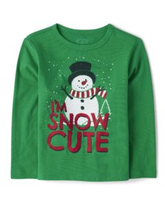 the children's place unisex-baby and toddler long sleeve christmas graphic t-shirt snow cute 18-24 months