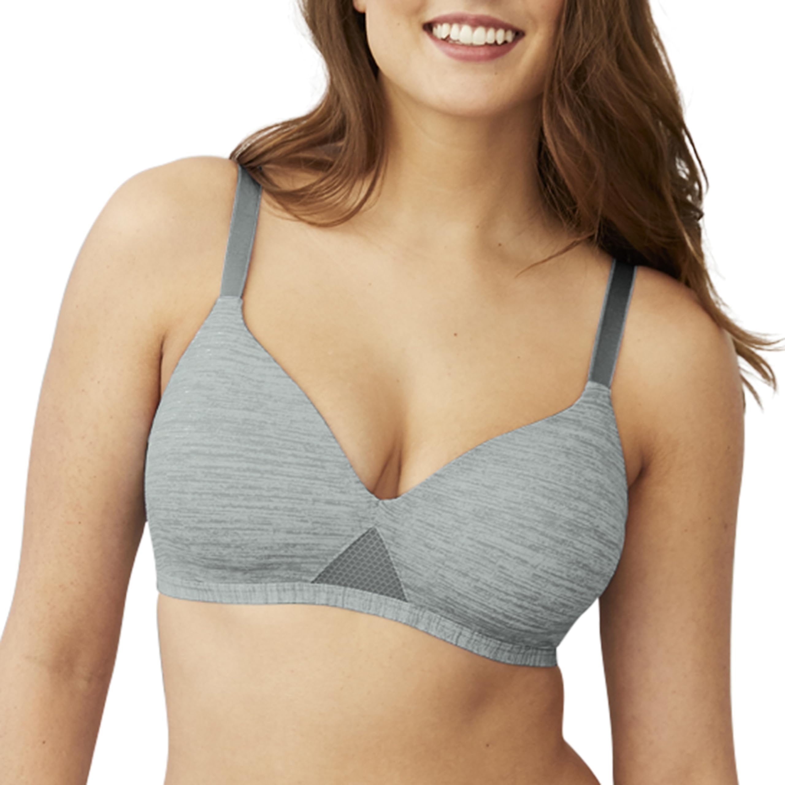 Hanes womens Oh So Light Foam Comfortflex Fit Wirefree Mhg521 Bra, Coolest Grey Heather Print, Large US