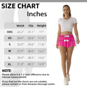 Flowy Athletic Shorts for Women Running Tennis Butterfly Shorts Girls 2-in-1 Double Layer Quick-Drying Comfy Shorts (Small, Hot-Pink)